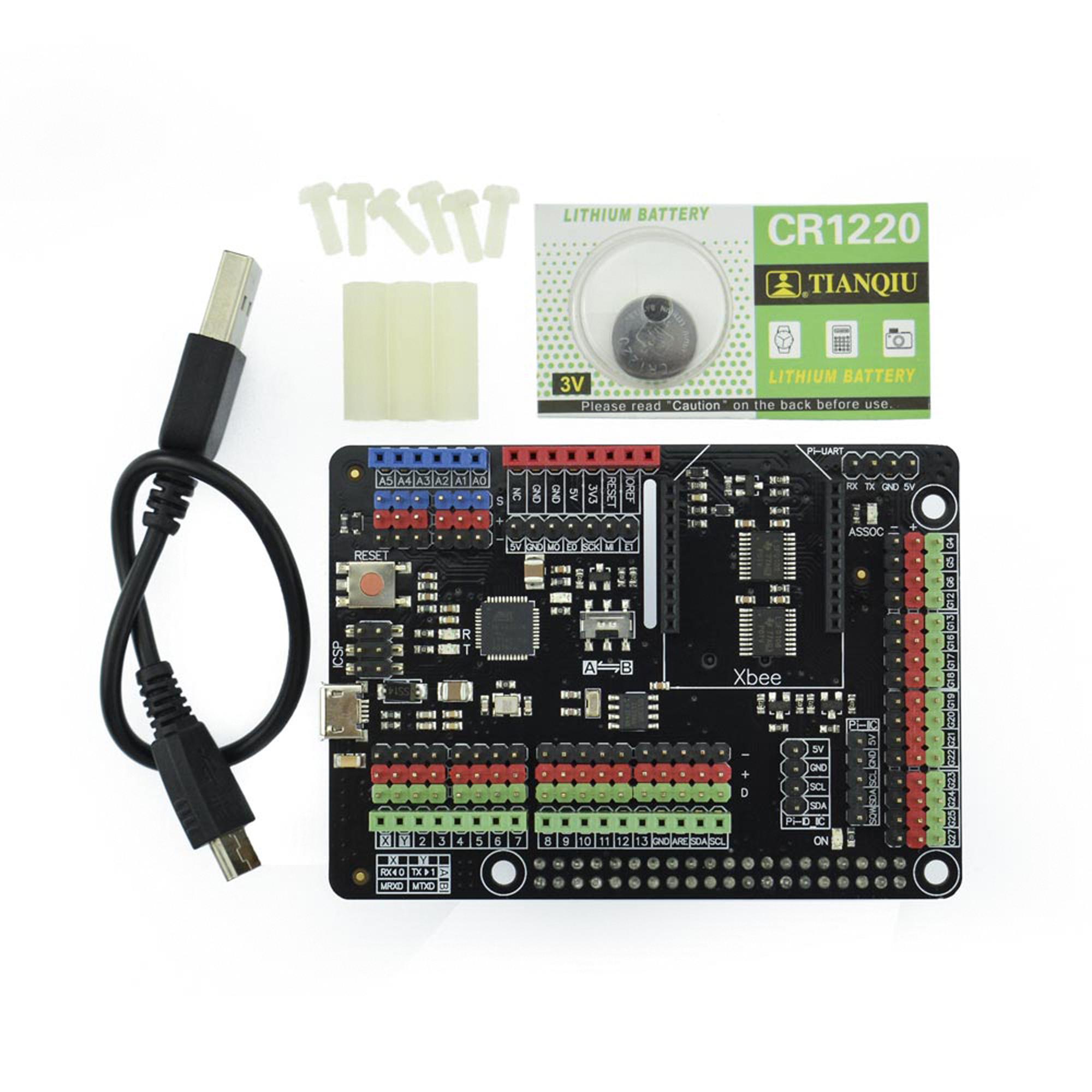 Dfr0327 Dfrobot Shield De Expansión Arduino Para Placa Raspberry Pi B2b3b3b Atmega32u4